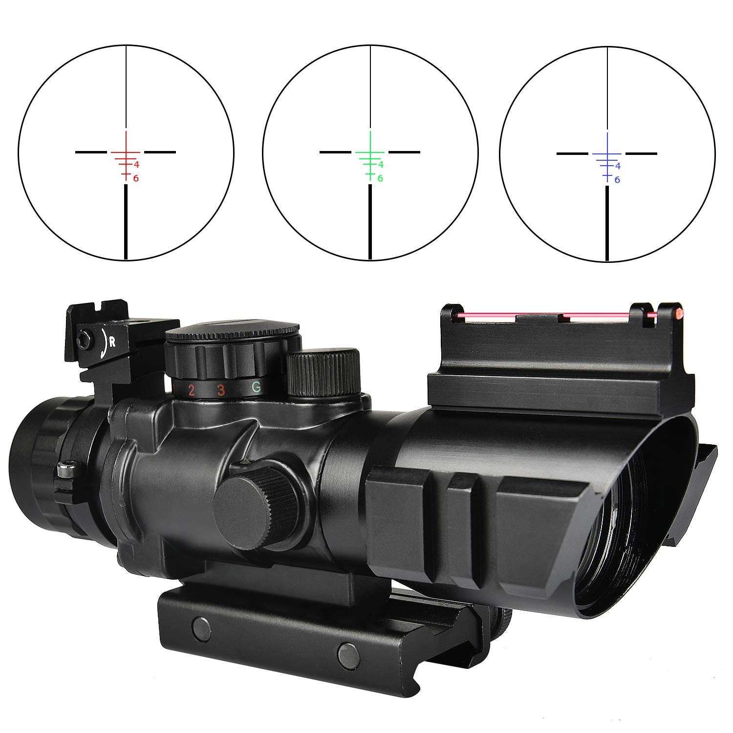 ספורט - CVLIFE 4x32 Tactical Rifle Scope Red & Green &Blue Illuminated ...
