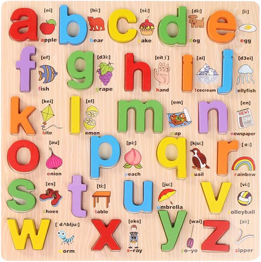 Grsafety ABC Alphabet Apprendre l'anglais Enfants Enfants en Bois Peg ...