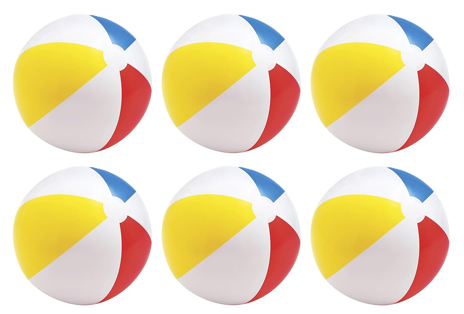 6 Pack 20 20 Intex Glossy Panel Colorful Beach Ball Outdoor Games ...