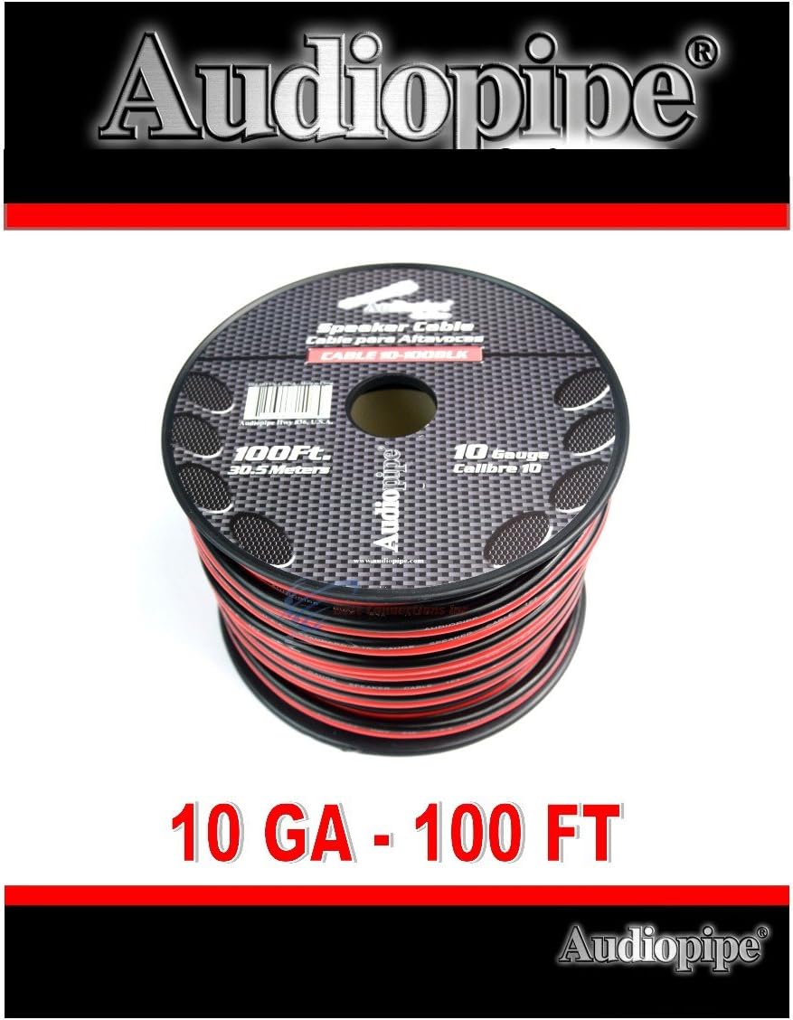 Audiopipe 10 Gauge Speaker Cable, 100ft, Black and Red wire**: Amazon ...
