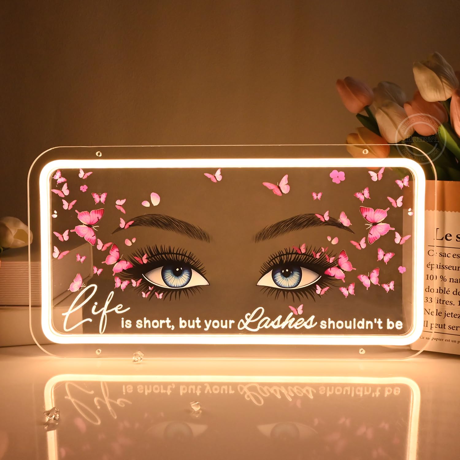 Britrio Lashes Neon Sign Light for Beauty Salon Eyelash Extension ...
