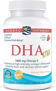 Amazon.com: Nordic Naturals DHA Xtra, Strawberry - 60 Soft Gels - 1660 ...
