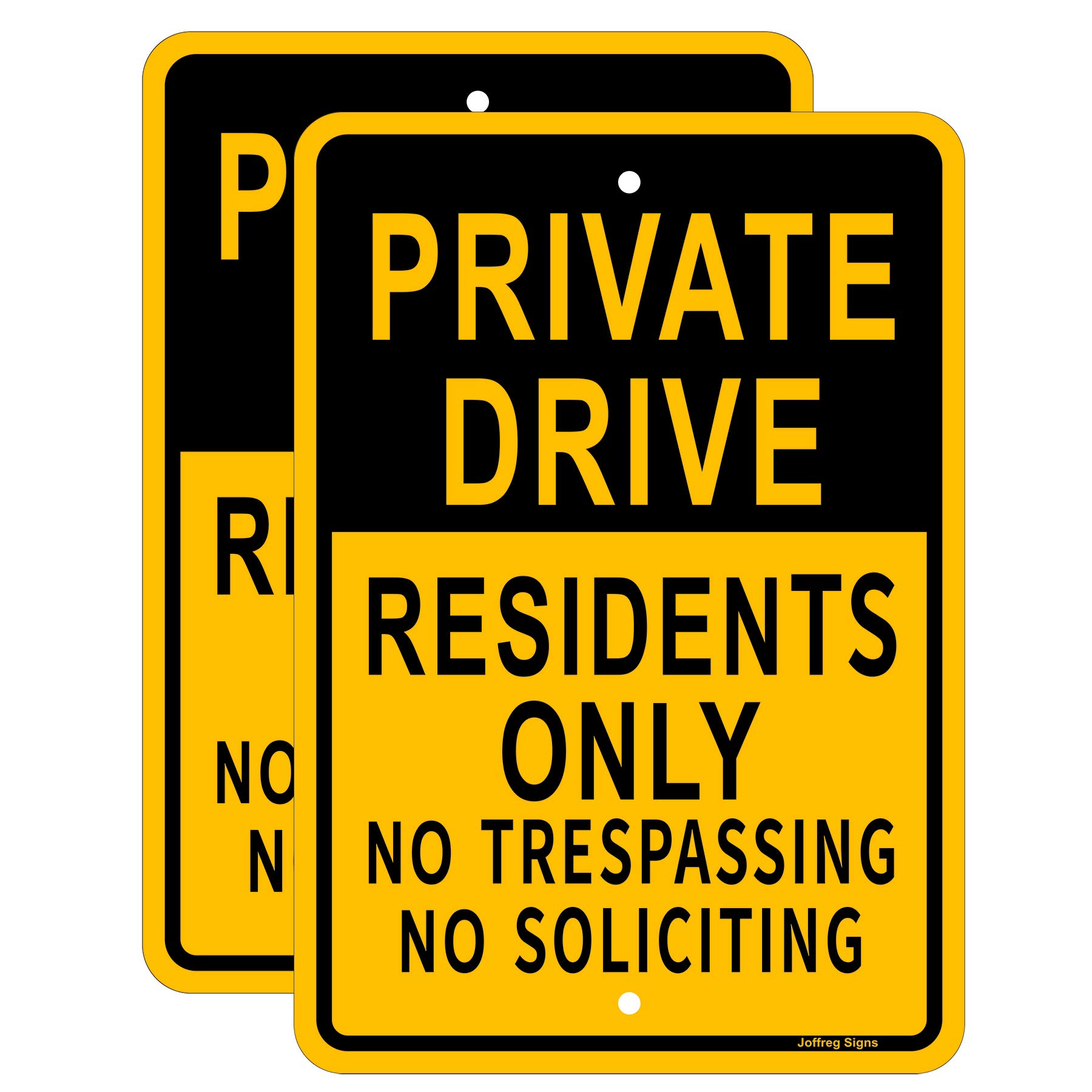Joffreg Private Drive Sign,No Trespassing No Soliciting Residents Only ...