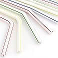 Amazon.com: 200 Bendable Straws, Flexible Straws, Striped Fun Colorful ...