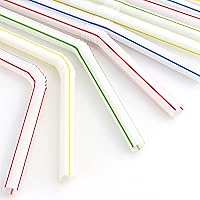 Amazon.com: 200 Bendable Disposable Drinking Straws - Flexible Straws ...