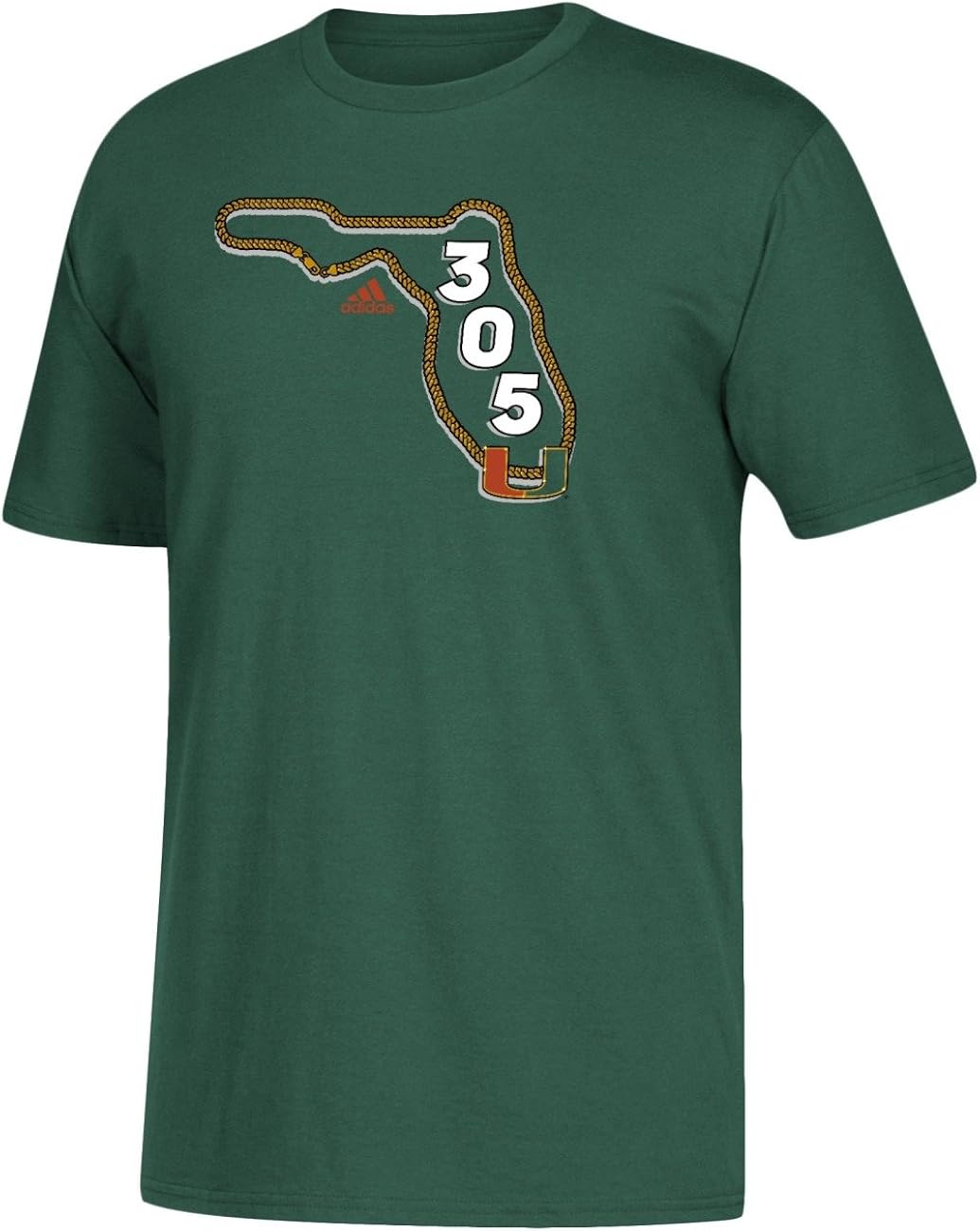 Miami Hurricanes Adidas NCAA "305 Chain" Men's Short Sleeve T-Shirt ...