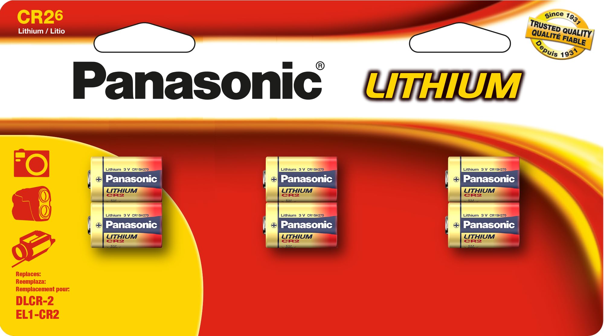 Panasonic CR2 3.0 Volt Long Lasting Lithium Batteries for Golf Rangefinders, Cameras ...