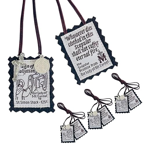 TALPGOD Scapulars Catholic,3 Pack Bulk Brown Scapular Of Our Lady Of ...