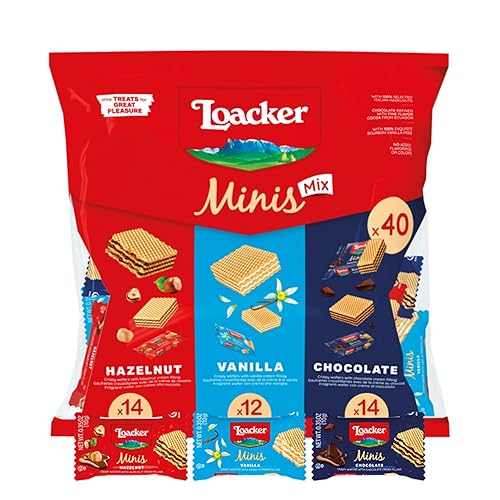 Loacker Minis Wafer Variety Pack - 30% Less Sugar - Premium Assorted ...