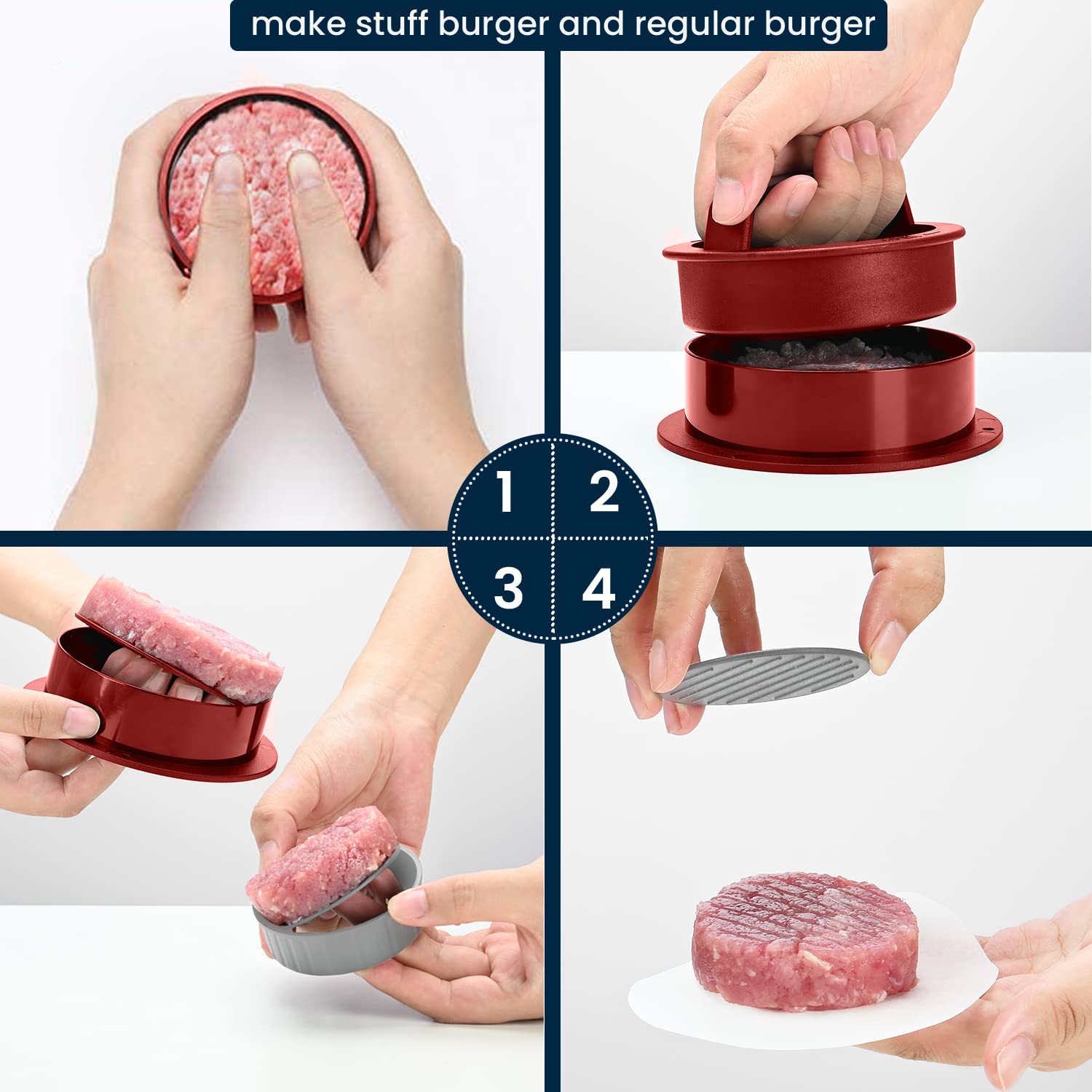 Mua Hamburger Press Patty Maker Freezer Containers - 100 Patty Papers ...