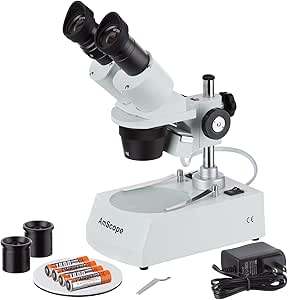 Amazon.com: AmScope SE305R-PZ-LED Forward-Mounted Binocular Stereo Microscope, WF10x and WF20x ...