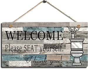 Amazon.com: Printed Wood Plaque Sign Wall Hanging Welcome Sign Please ...
