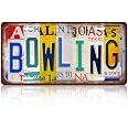 Amazon.com : GLOBLELAND Bowling Vintage Metal Tin Sign 10.6x6.5inch ...