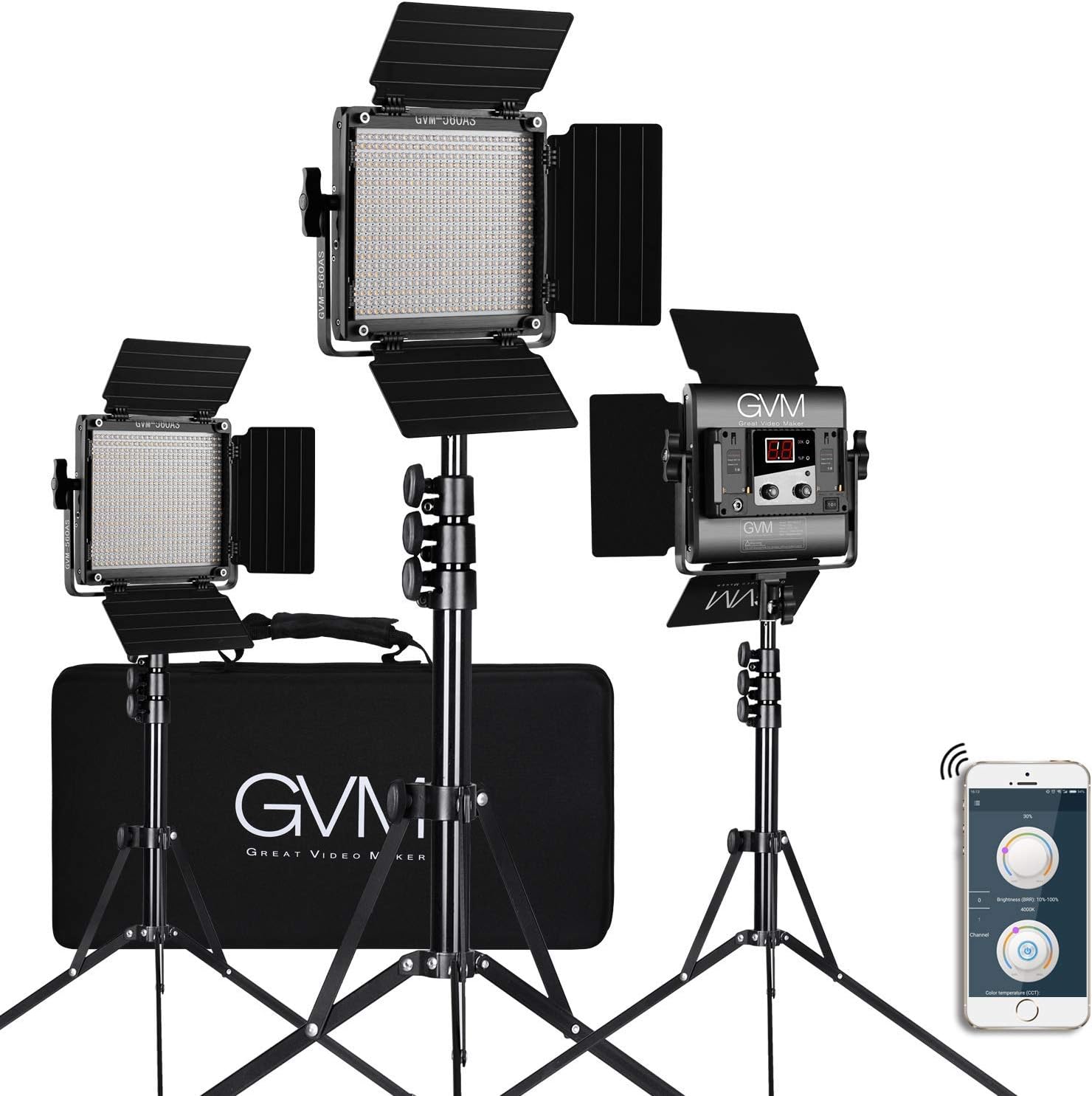 GVM 560 Lumière LED Vidéo Panneau,Bi-Couleur Réglable 2300K-6800K,LED ...