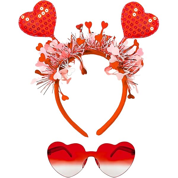 Valentine Party Accessories Valentine Heart Headband & Sunglasses Set ...
