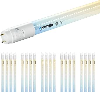 PARMIDA 20-Pack 4FT 3CCT LED T8 Hybrid Type A+B Light Tube, 18W, 3 ...