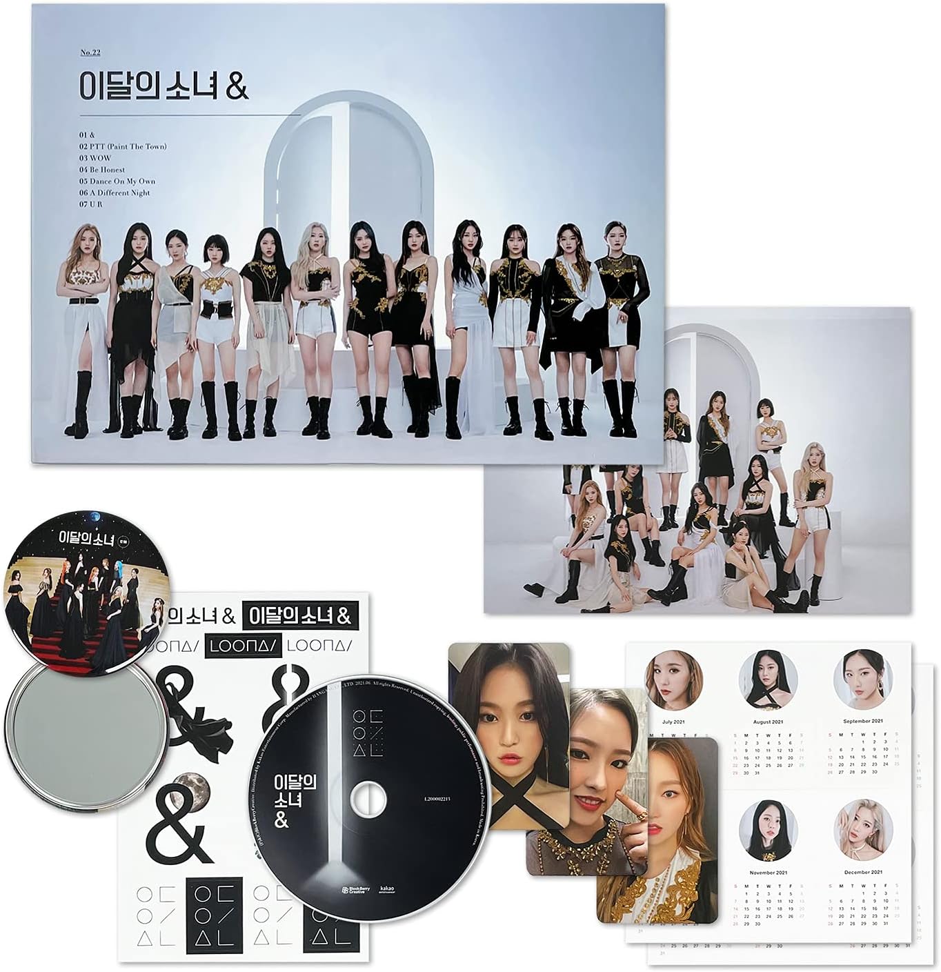LOONA 4th Mini Album - [ & ] ( B ver. ) CD-R + Photobook + Photocards + Sticker + Calendar ...