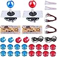 Amazon.com: Gamelec 2-Player Arcade Buttons and Joystick DIY Controller Kit for Windows and ...