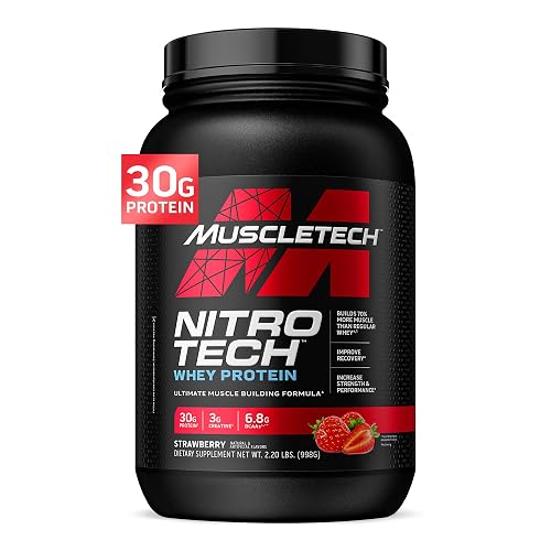 MuscleTech Whey Protein Powder (Strawberry, 2.2 Pound) - Nitro-Tech ...
