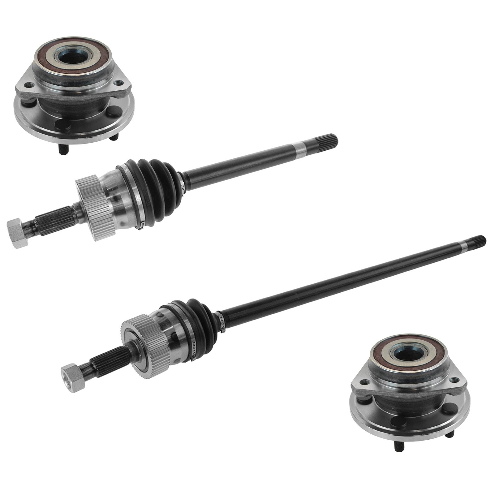 TRQ Front Drivetrain Kit CV Axle Shaft Assembly Wheel Hub Bearing Assembly Compatible with 1993 ...