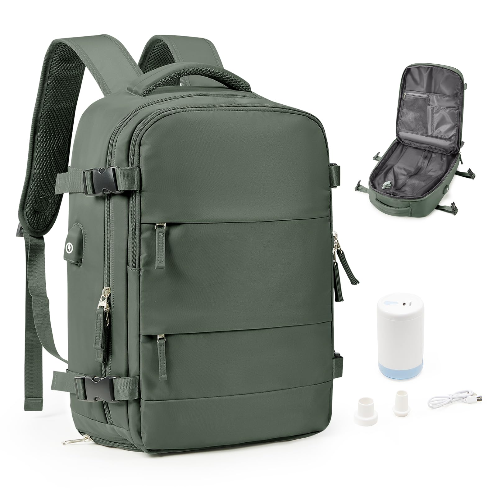 bergsalz Vacuum Backpack Travel Laptop Backpacks For Women Men Carry On ...