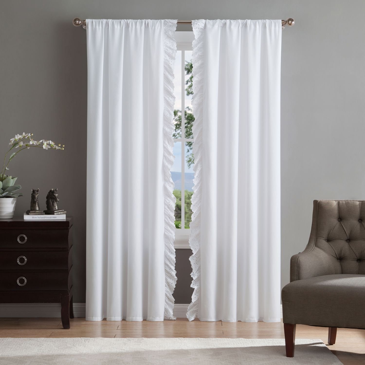 Amazon.com: Luxury Microfiber Eyelet Window Treatments – Set of 2 ...