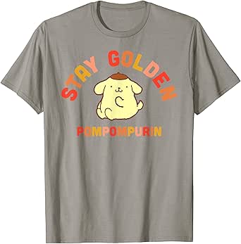 Amazon.com: Pom Pom Purin Stay Golden T-Shirt: Clothing
