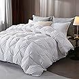 Amazon.com: DWR Pinch Pleat Goose Feathers Down Comforter King Size, Ultra Soft Cotton Blend ...