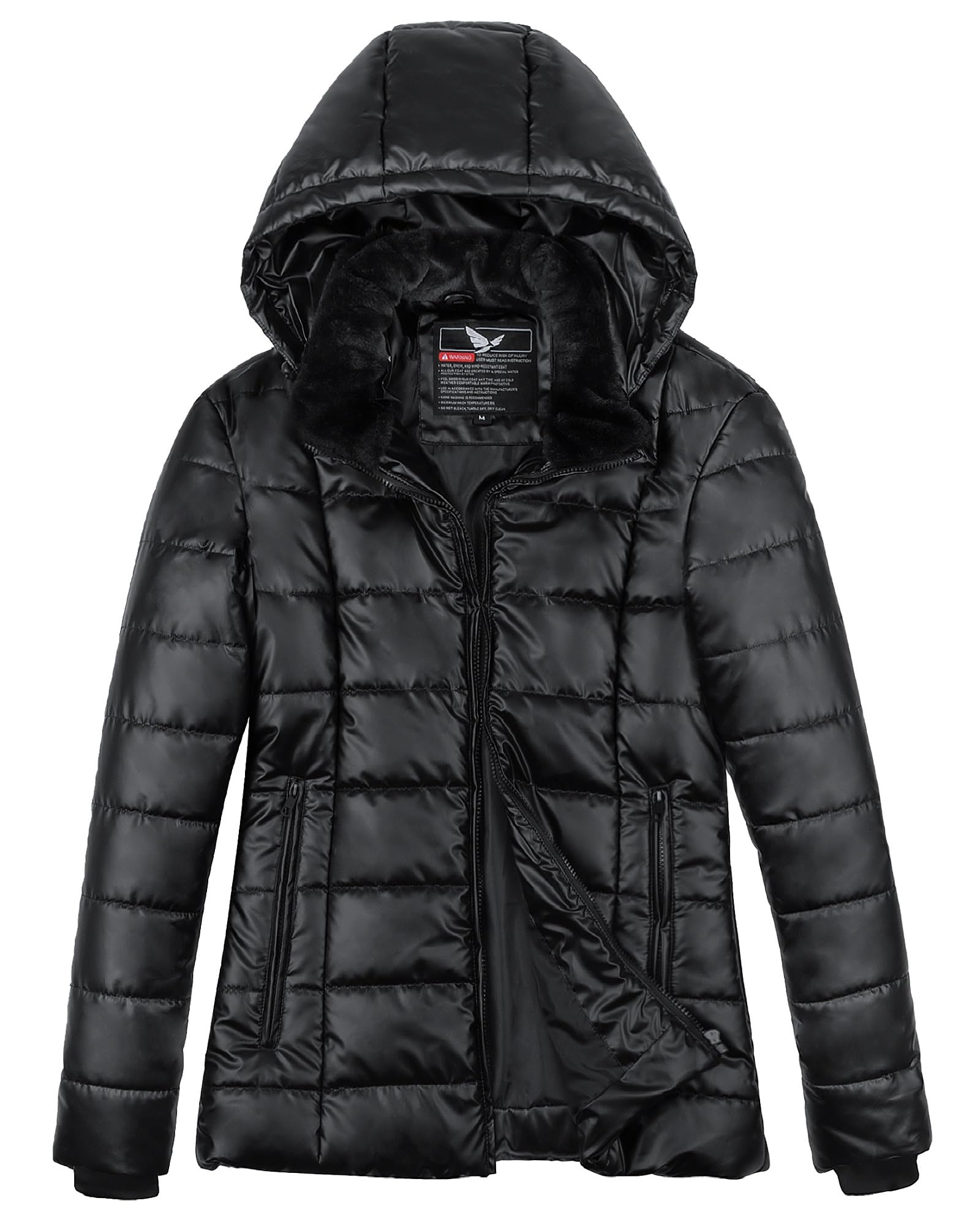 RUANSZZ Women's Winter Down Puffer Jacket, Warm Hooded Puffer Coat for ...