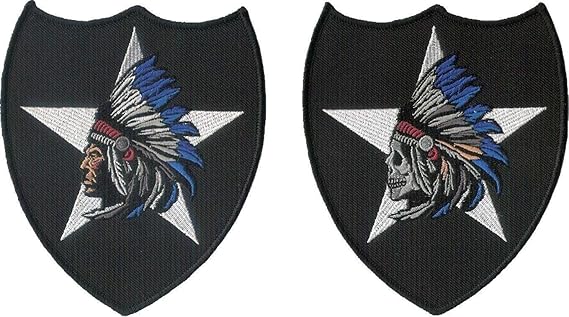 Amazon.com: Pair of 2nd Infantry Division"Indian Head" and Indian Skull ...