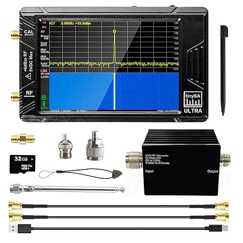AURSINC 2024 4inch TinySA Ultra Spectrum Analyzer with 50W Attenuator ...