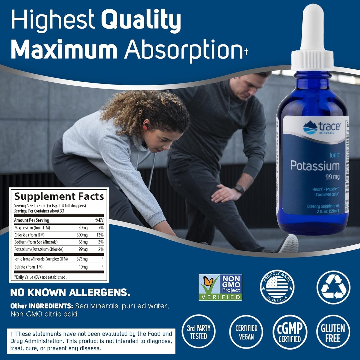 Mua Trace Minerals Ionic Potassium - Supplement with Potassium ...