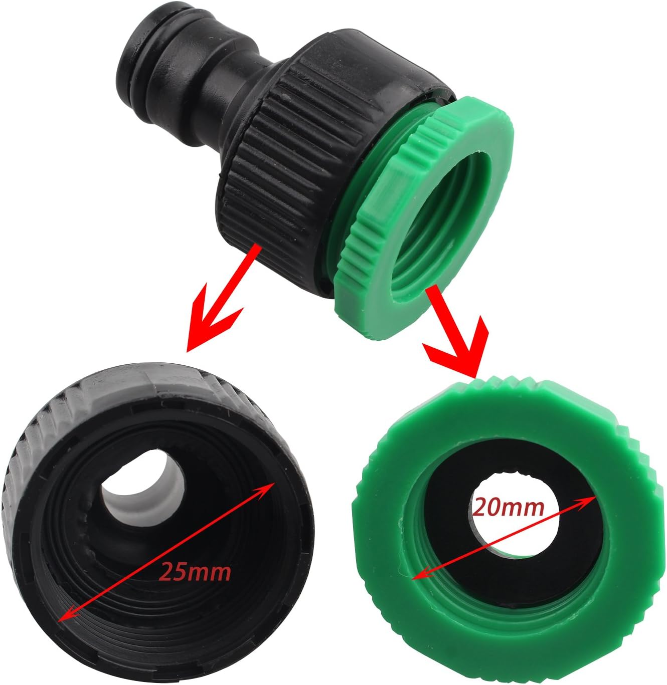 Futheda 5pcs Garden Hose Tap Connector 1/2 inch and 3/4 inch 2 in 1 ...