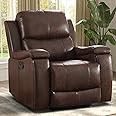 Amazon.com: IOMOR Leather Recliner Chair, Manual Recliner Chair for ...