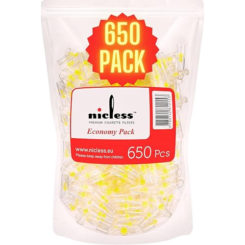 Nicless Premium Cigarette Filters 8mm - Disposable Cigarette Holder and ...