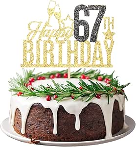 Amazon.com: Happy 67th Birthday Cake Topper - Sixty seven-year-old Cake ...
