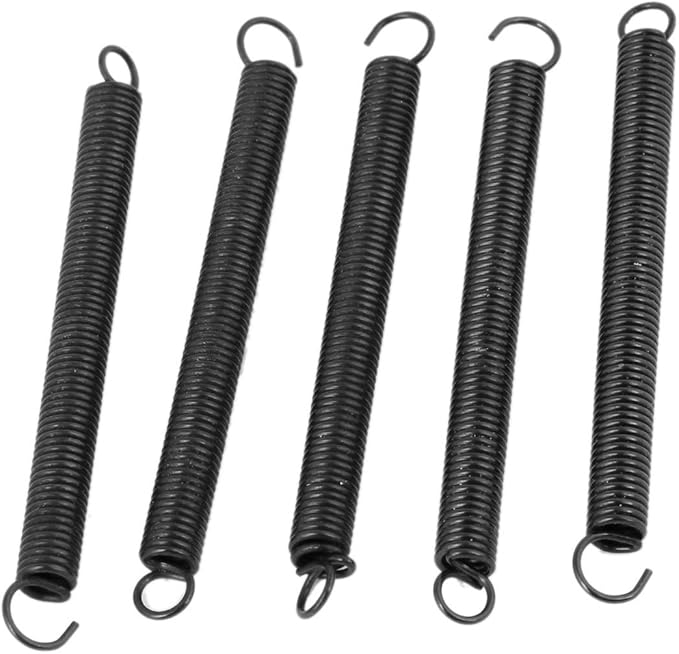 Metallic Tension Coil Helical Extension Spring Hook 2-inch 5 Pcs Black ...