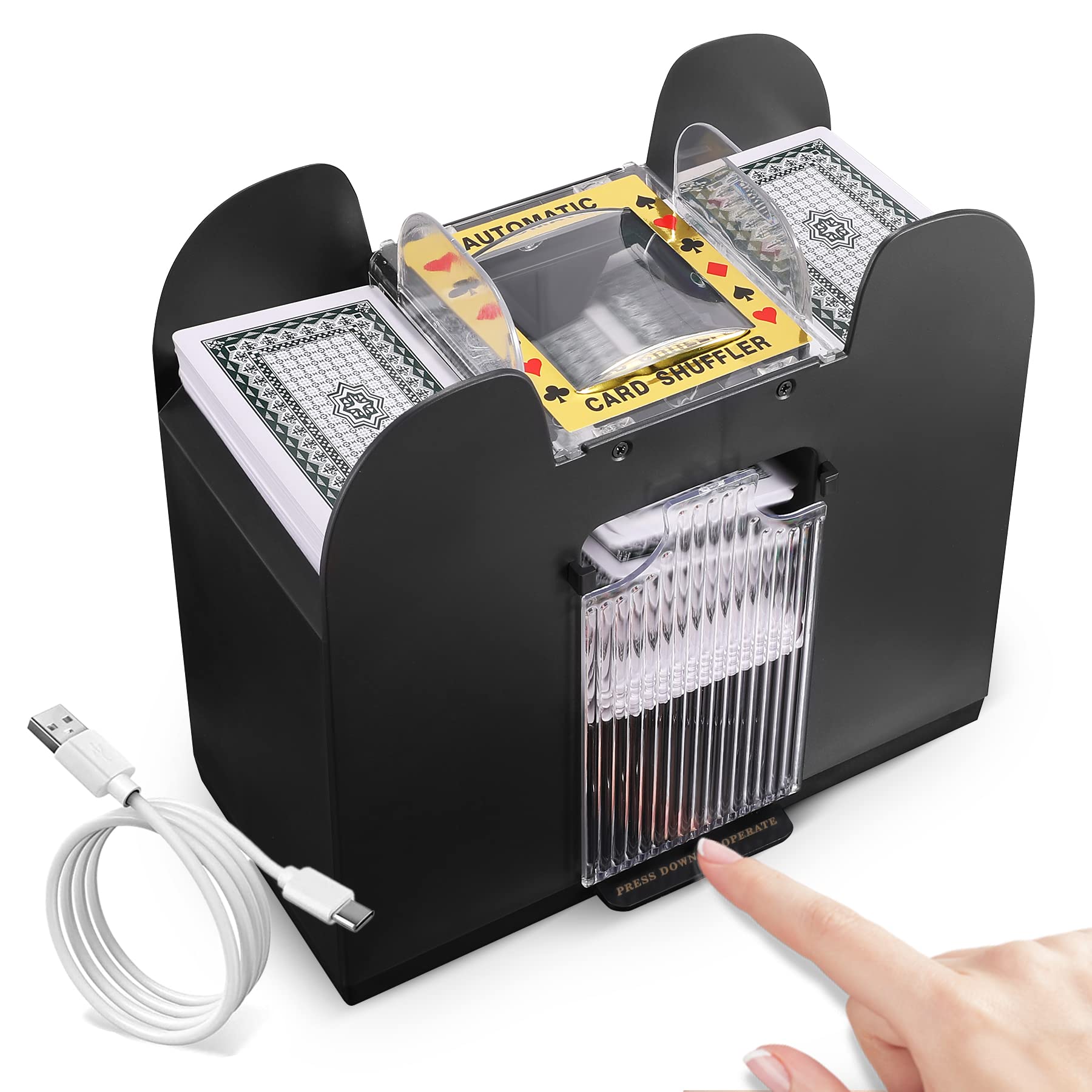 Lineba Automatic Card Shuffler 6 Deck Heavy Duty Electric Card Shuffler ...