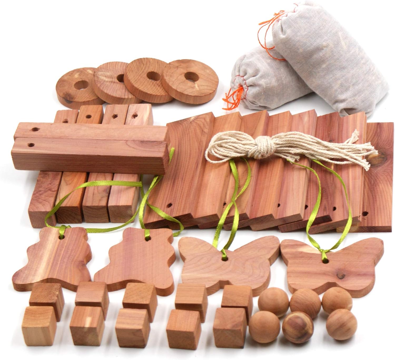 Yizhet 40 Pieces Cedar Wood Repellent Moth Insect Wardrobes Drawers ...