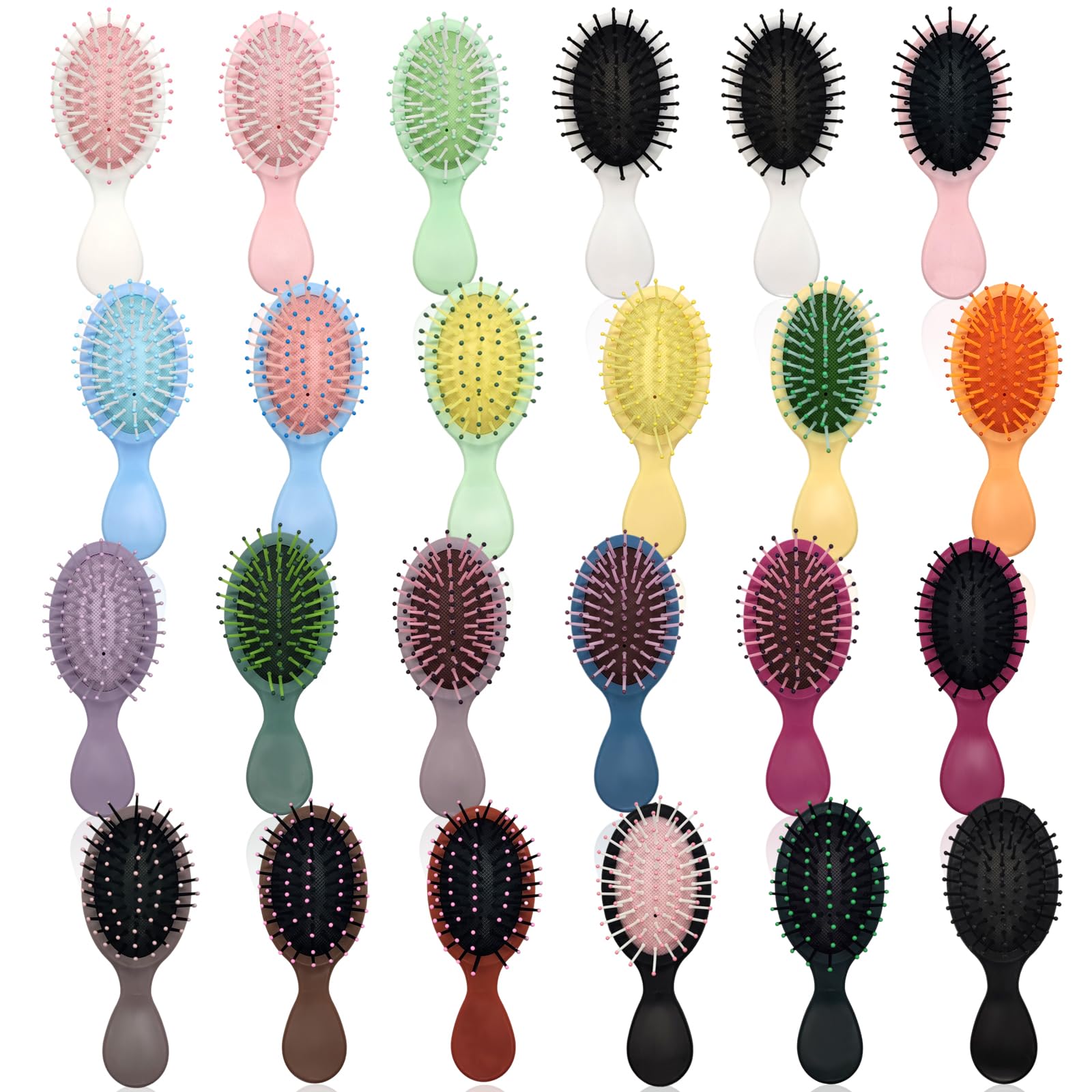 24 Pieces Mini Wet Hair Brush, Travel Detangling Brush, for Most Hair ...