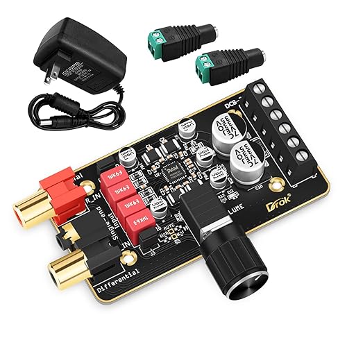 Class-D Amplifier Board, DROK Power Amp Module 15W+15W 2.0 Dual Channel ...
