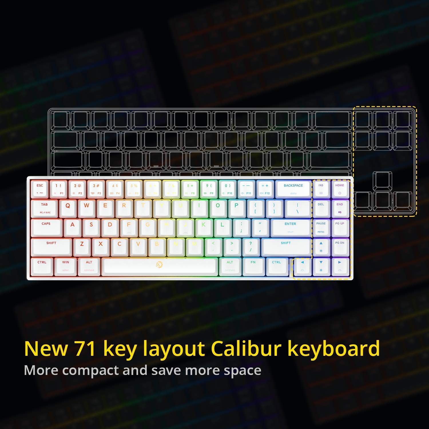 Mua Calibur V2 TE RGB 60% Wired Mechanical Gaming Keyboard, 71-Key ...
