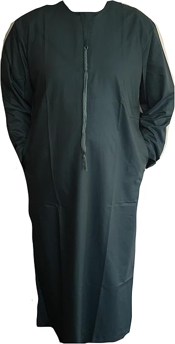 SHI Boutique Mens Green Jubba Throbe Emirati Arab Islamic Kaftan Kurti ...