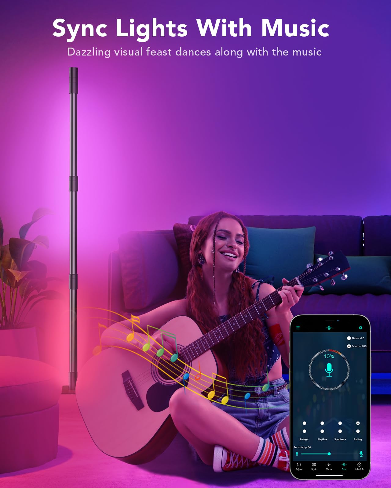 Mua RGB Corner Floor Lamp, Smart LED Corner Lamp with App & Remote ...