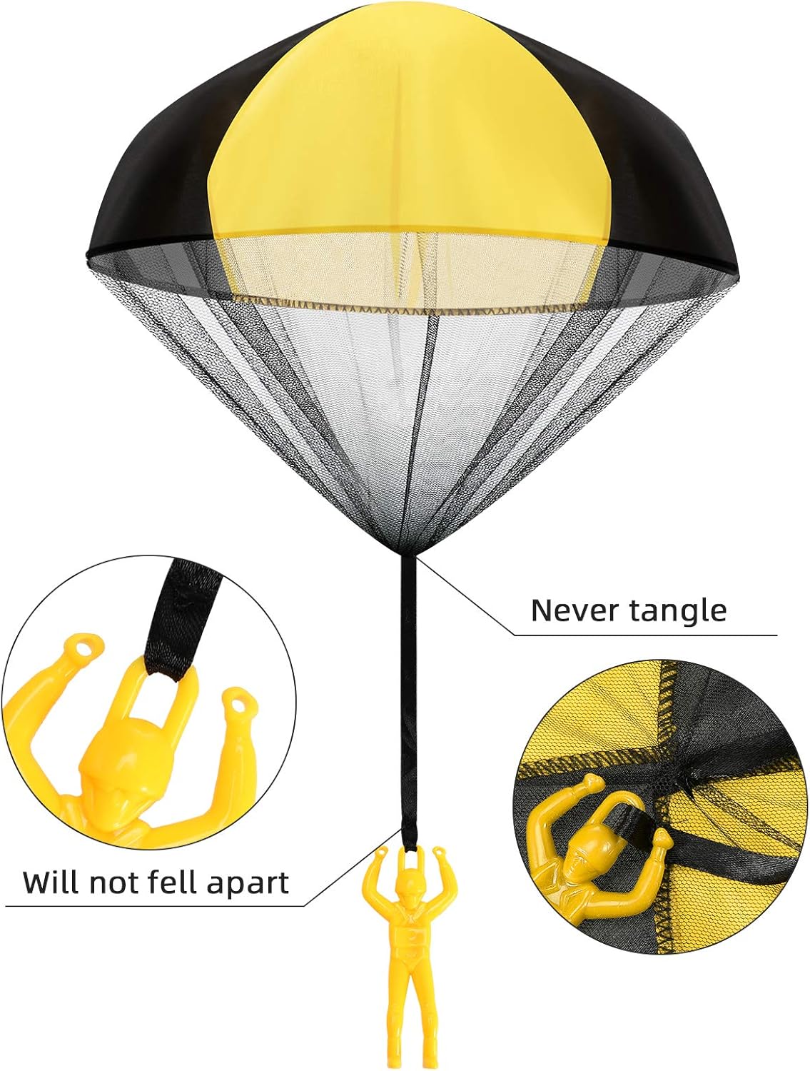 SKYLETY 12 Pieces Parachute Toy Parachute Hand Throw Toy Set Tangle ...
