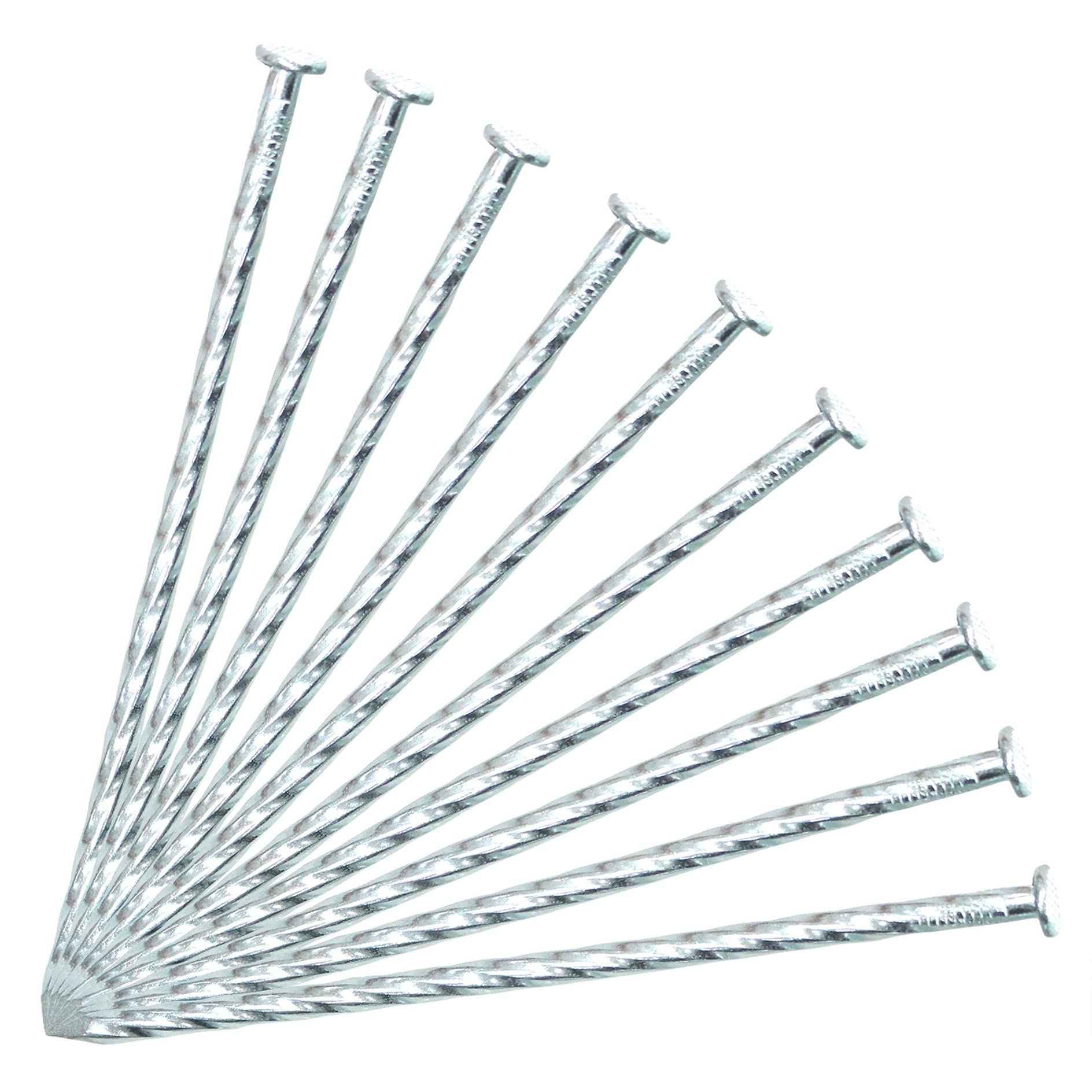 50/100/150 Pack 6" Solid Galvanized Non-Rust Metal Garden Stakes Spiral ...