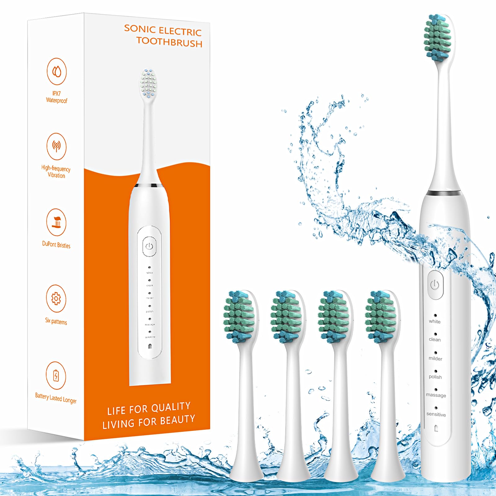 Mua Waterproof Sonic Electric Toothbrush for Adults - 6 Modes with ...