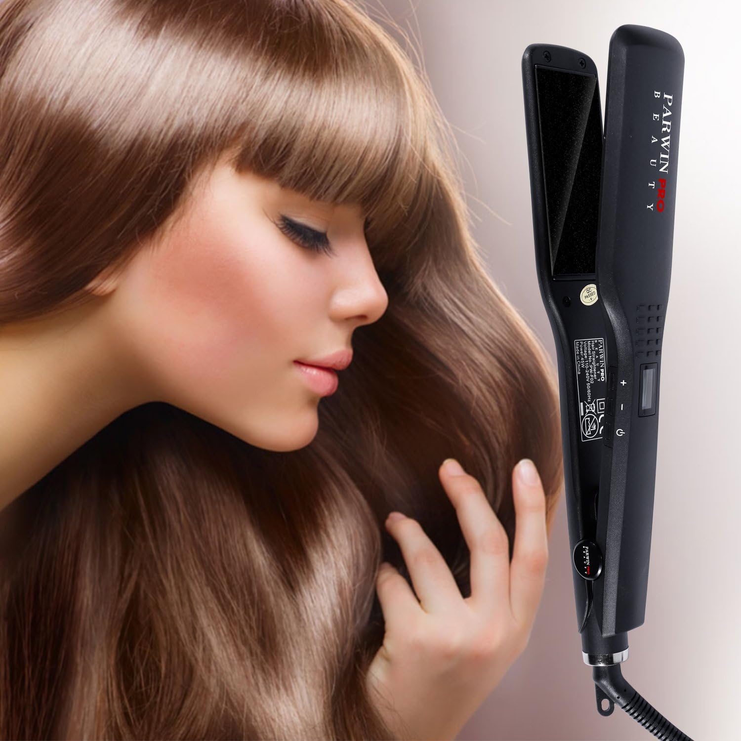PARWIN PRO 1.5 inch Hair Straighteners Wide Plates Flat Iron with 230 ...