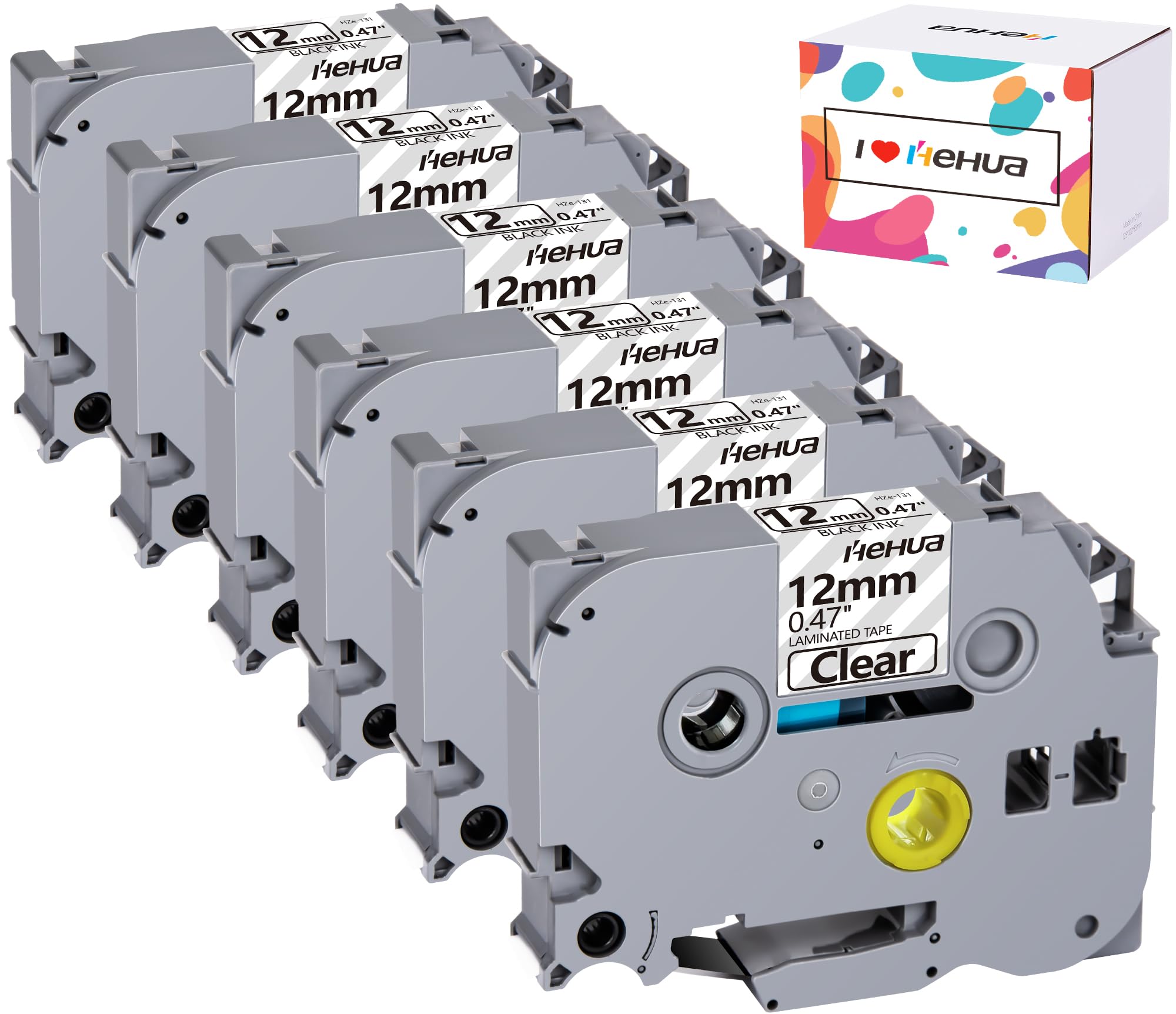 Hehua Clear Label Maker Tape TZe-131 TZe131 Compatible for Brother ...