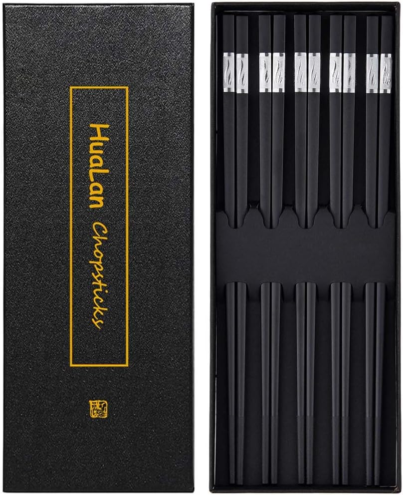 Amazon.com | HuaLan Fiberglass Reusable Chopsticks Set, Dishwasher-Safe ...